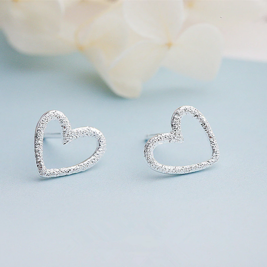 Personalised Best Friend Gift - Sterling Silver Heart Shaped Stud ...